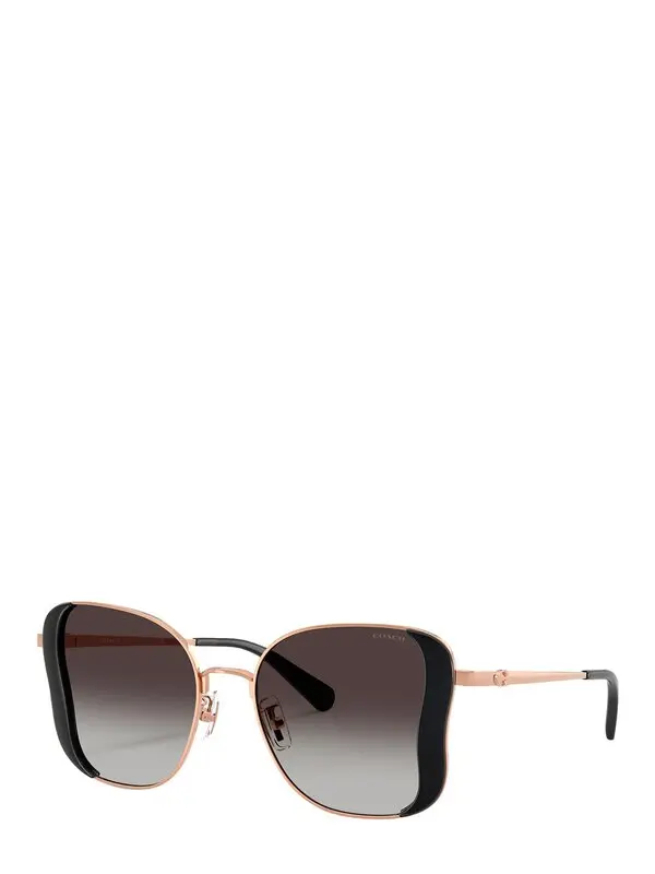 COACH C Hardware Metal Butterfly Square Sunglasses - Grey Gradient