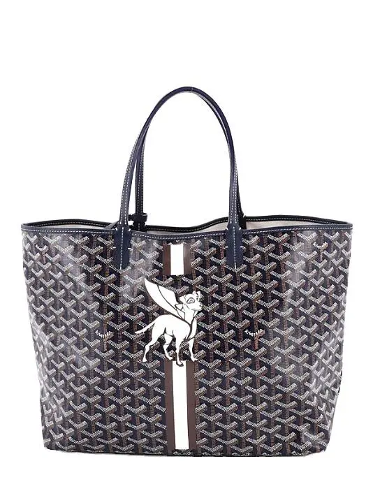 Goyard Saint Louis Pm Tote Printed Coated Canvas - Blue