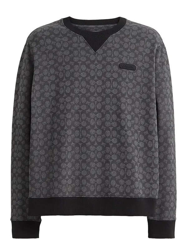 COACH Restored Essential Crewneck In Signature - Charcoal Signature