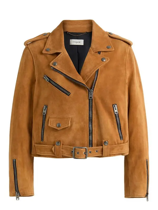 COACH Restored Suede Mini Biker Jacket - Canyon