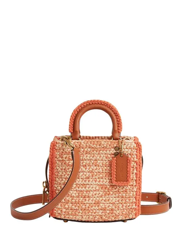 COACH Restored Rogue 20 With Crochet - Brass/faded Orange Multi