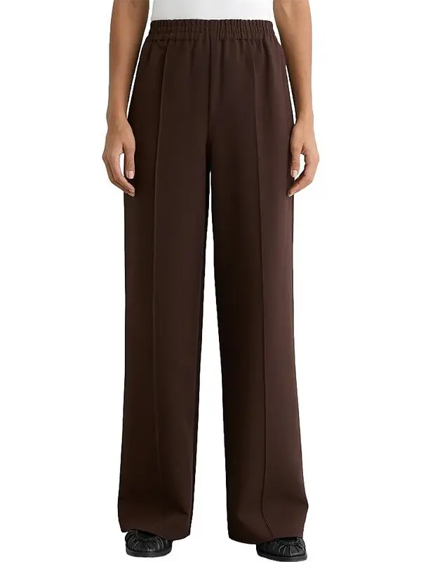 REISS Wide Leg Trousers - Chocolate