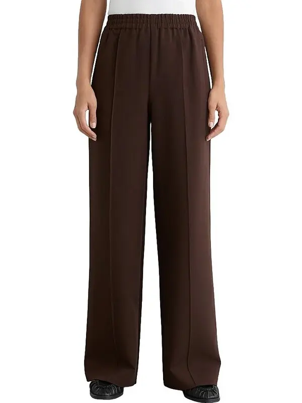 REISS Petites Robyn Wide Leg Pants - Chocolate