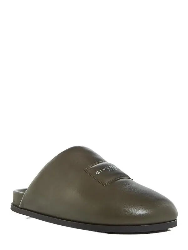 Givenchy Padded Nappa Lambskin Mules - Khaki