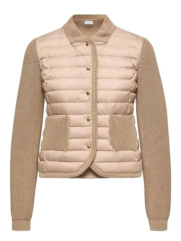 Moncler Puffer Cardigan - White
