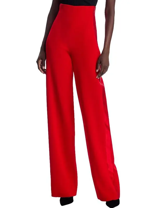 SERGIO HUDSON Silk Tuxedo Signature Pants - Red