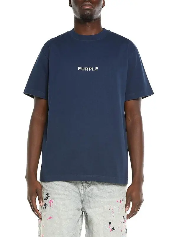 PURPLE BRAND Heavyweight Jersey Short Sleeve Tee - Navy
