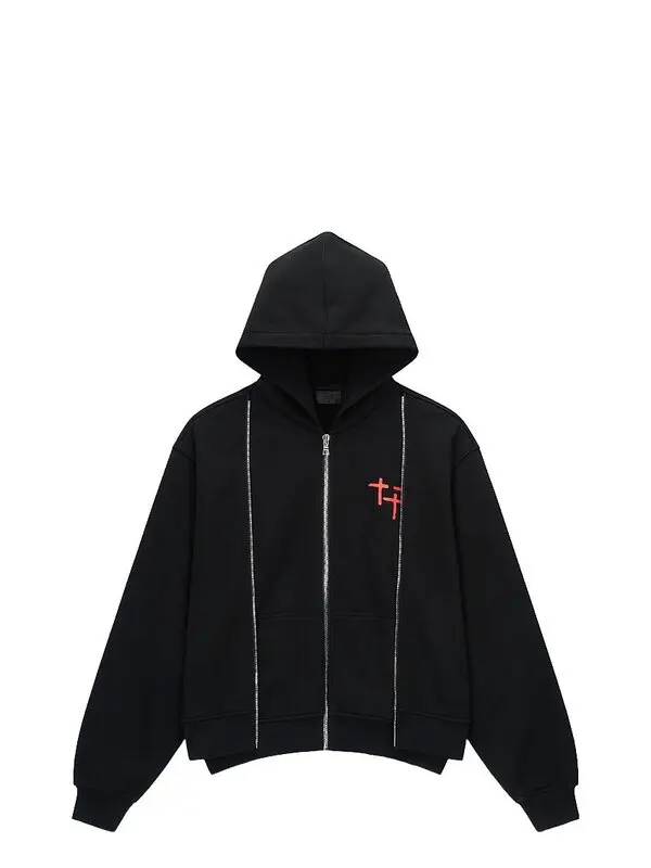 RtA Layered Zip-up Hoodie - Black Planetary Rta
