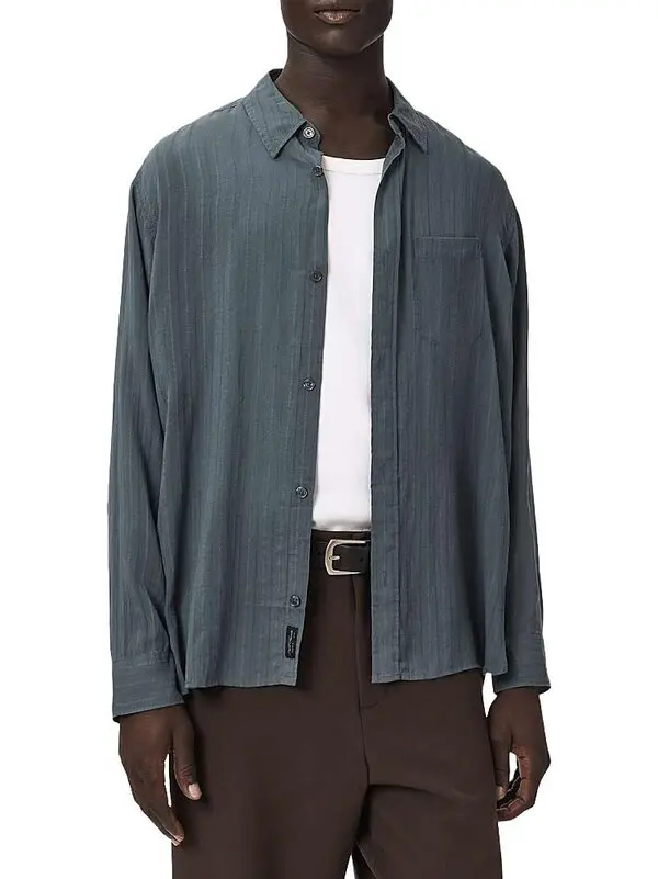 ALLSAINTS Carlyle Oversized Fit Shirt - Canis Grey