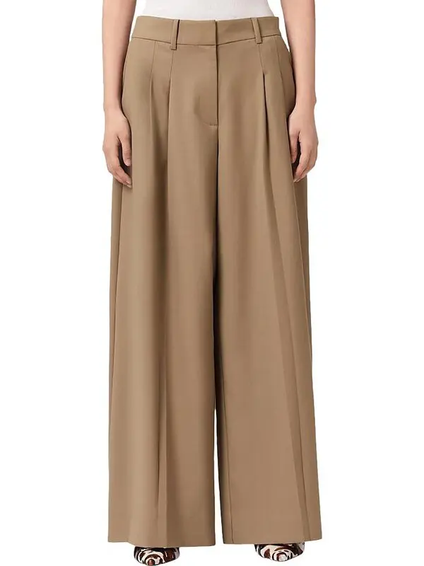 ALLSAINTS Poppy Wide Leg Trousers - Sand Brown
