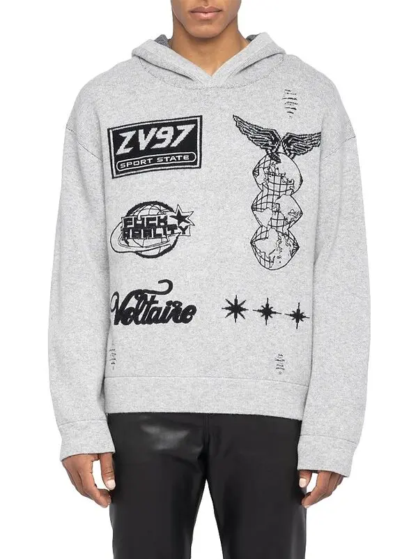 Zadig&Voltaire Malay Logo Graphic Hoodie - Gris Chine