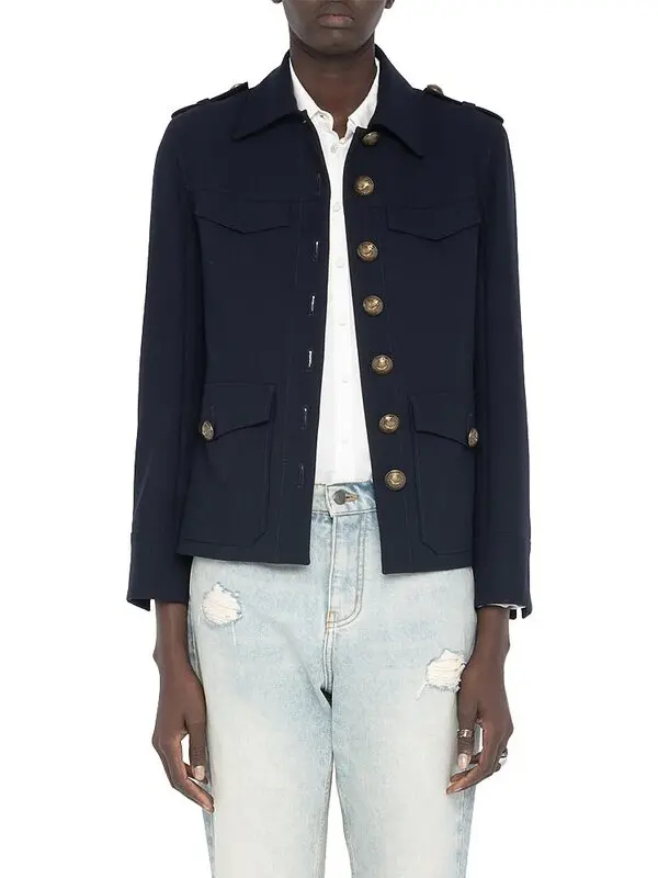 Zadig&Voltaire Veraman Button Front Blazer - Encre