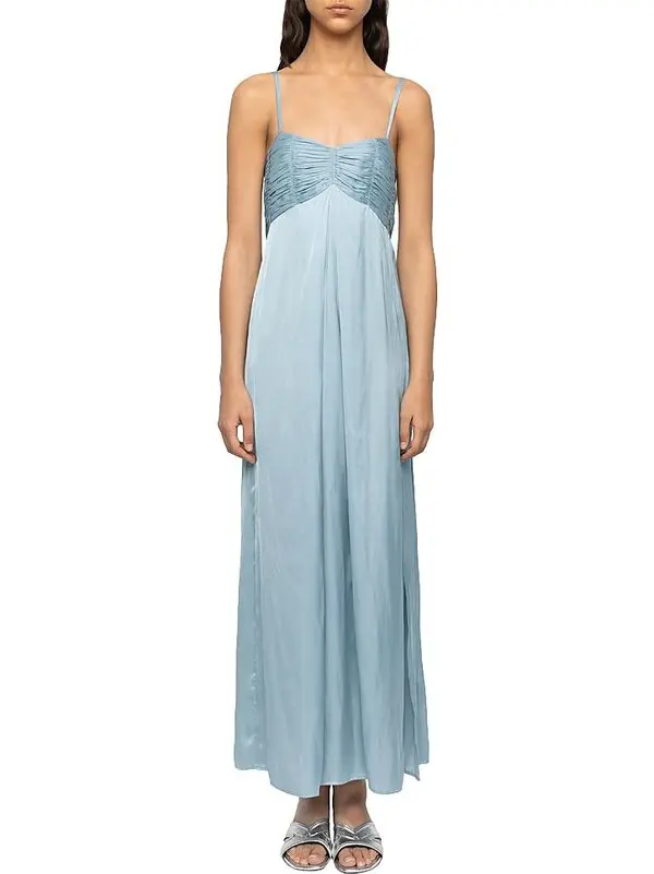 Zadig&Voltaire Rippie Satin Maxi Dress - Sky