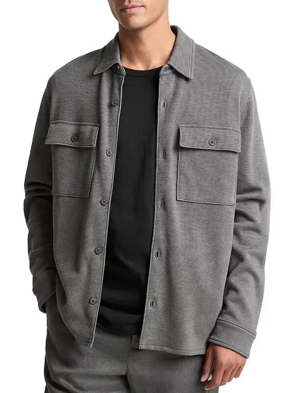 Vince Double Slub Shirt Jacket - Slate