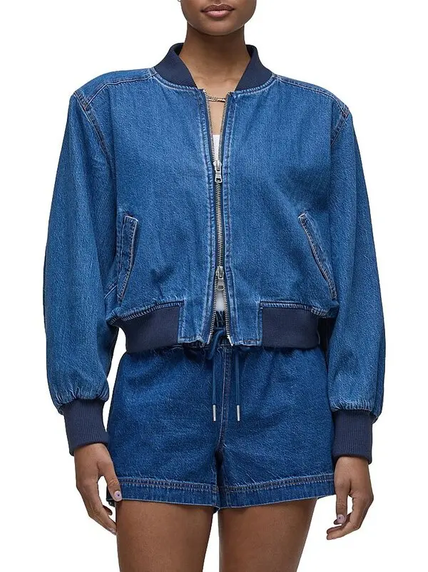 Hudson Jeans Denim Bomber Jacket - Lottery