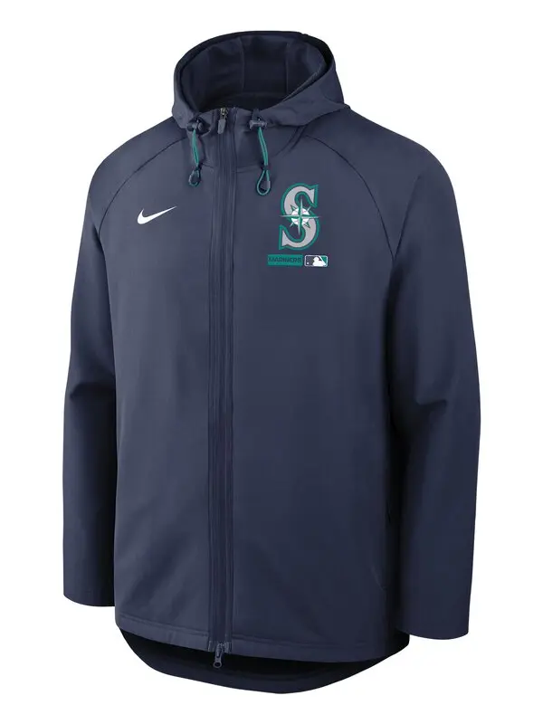 Nike Seattle Mariners Authentic Collection Therma-fit Mlb Full-zip Hooded Jacket - Blue