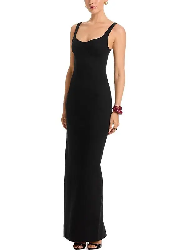Simkhai Cabot Sculpted Scuba Maxi Dress - Black