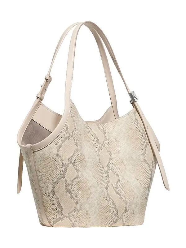 Kate Spade New York Deco Snake Embossed Tulip Tote Bag - Neutral