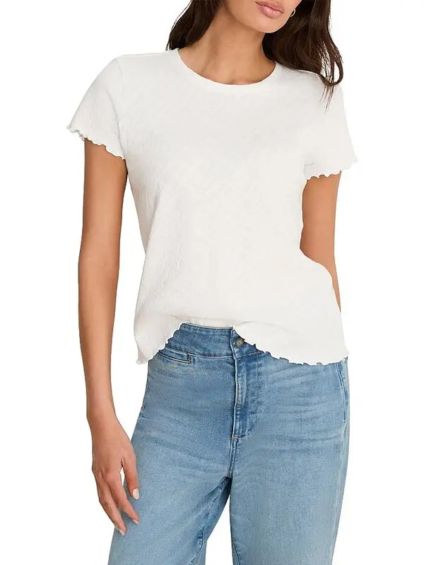 NIC+ZOE Lace Knit T-shirt - Paper White