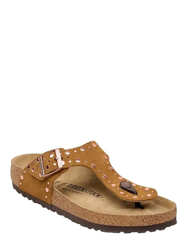 BIRKENSTOCK Gizeh Rivets Thong Sandals - Mink