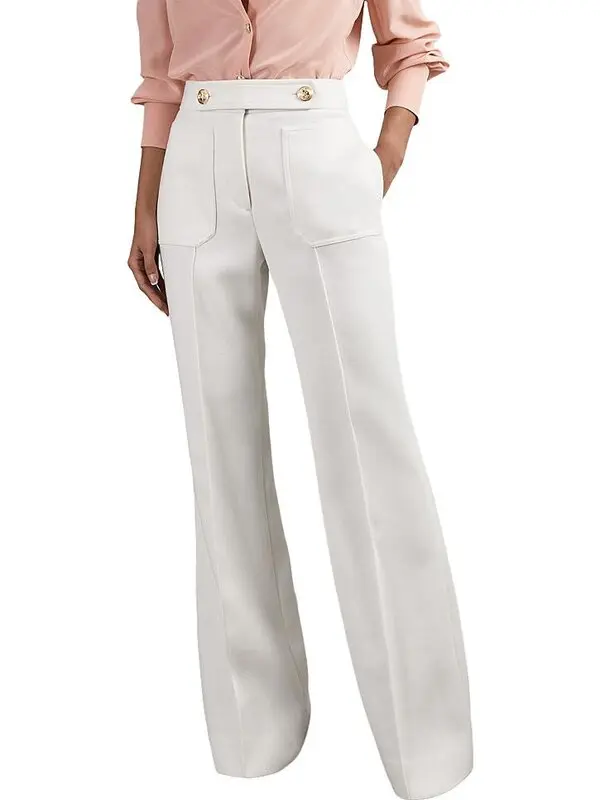 REISS Lily Occasion Flare Trousers - White