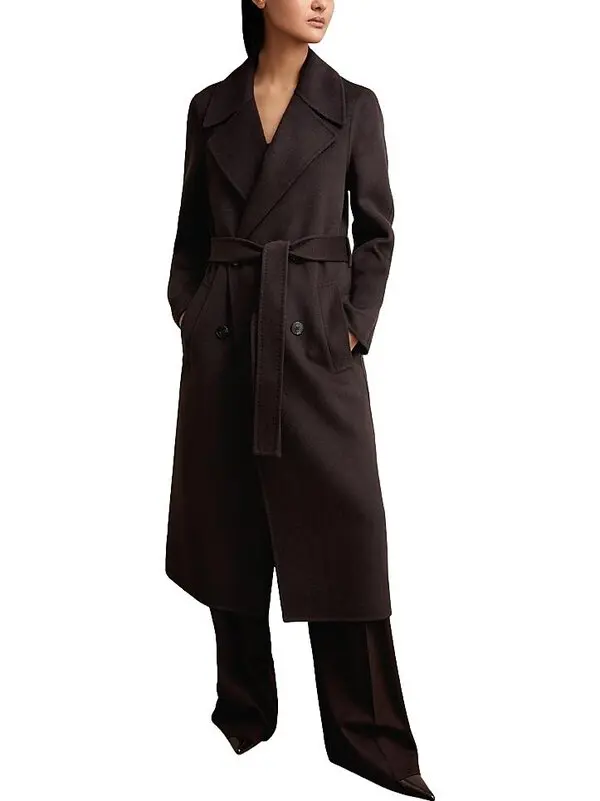 REISS Petites Rene Double Breasted Coat - Aubergine