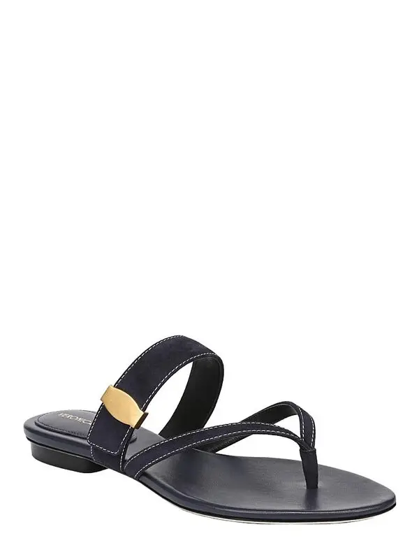 Veronica Beard Salva Dash Flat Sandals - Navy