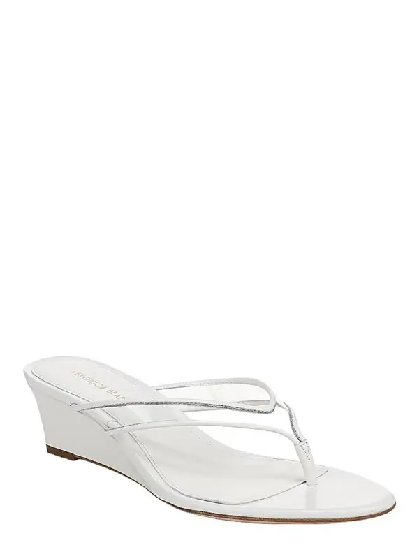 Veronica Beard Clea Wedge Sandals - Clear/coconut