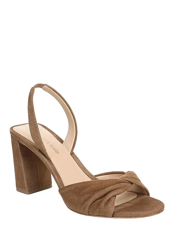 Veronica Beard Tullia Block Heel Sandals - Chestnut