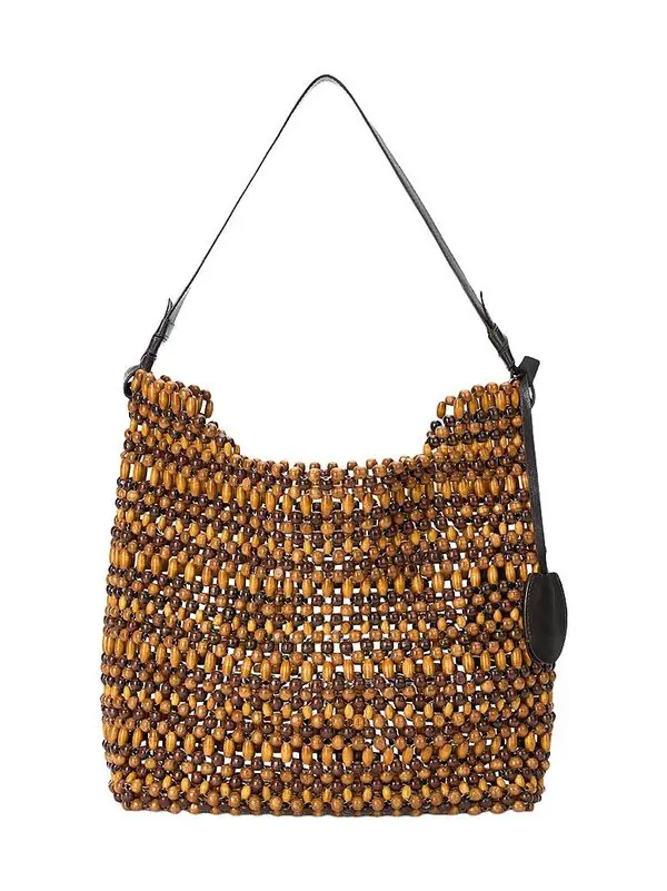 Staud Drift Wood Bead Shoulder Bag - Multi Wood