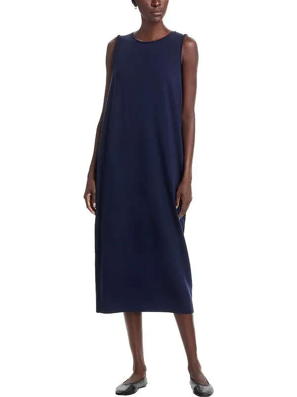 Eileen Fisher Stretch Jersey Knit Oval Dress - Ink