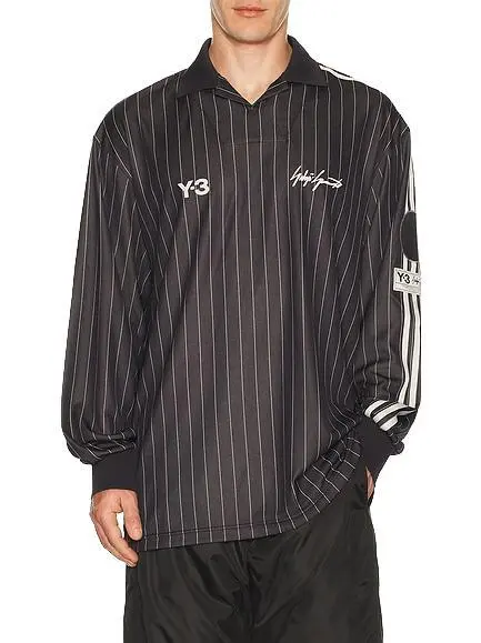 Y3 Long Sleeve Pinstripe Shirt - Black