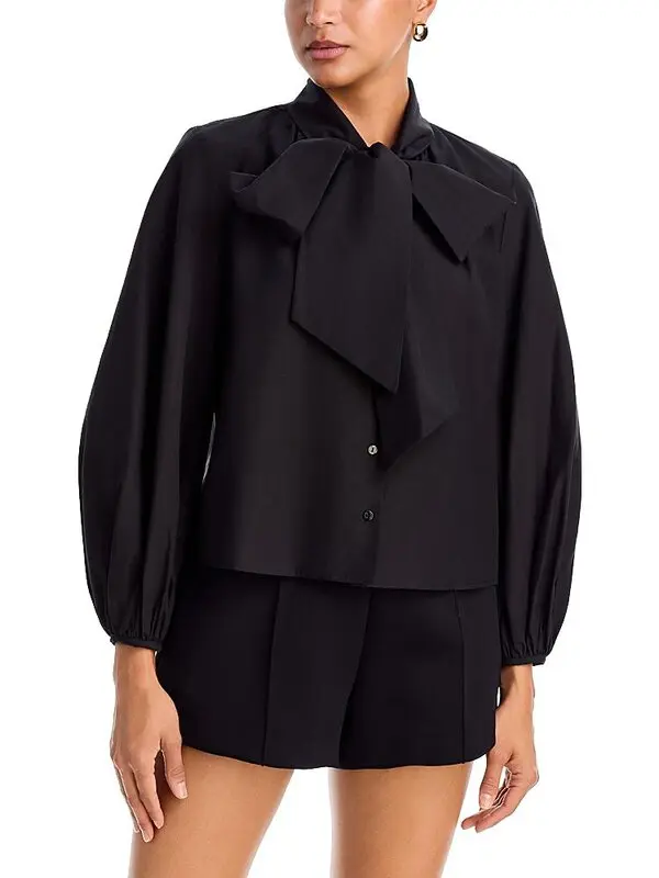 L'Agence Deon Tie Neck Blouse - Black