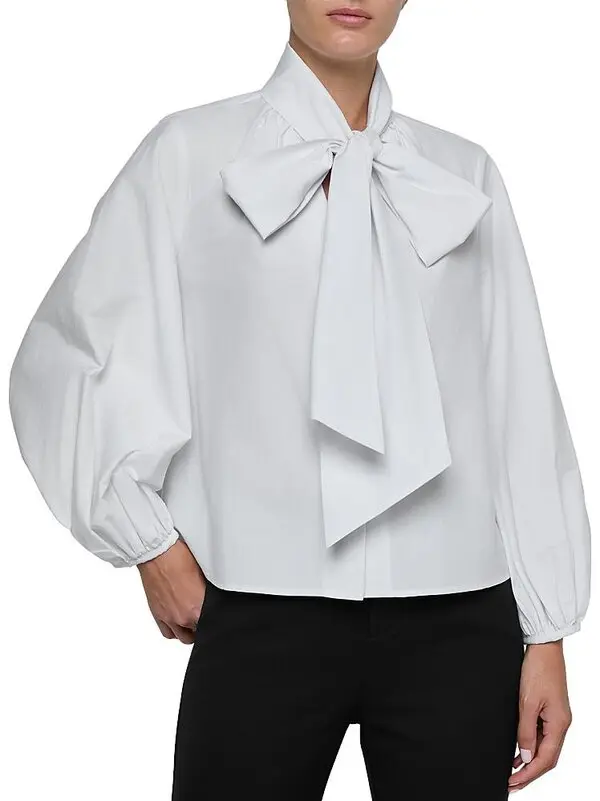 L'Agence Deon Tie Neck Blouse - White