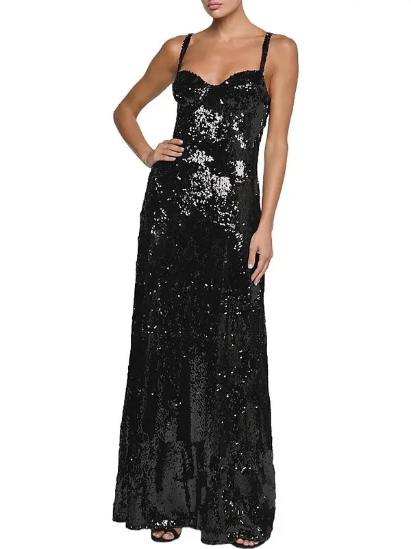 L'Agence Sayla Embellished Maxi Dress - Jet Black