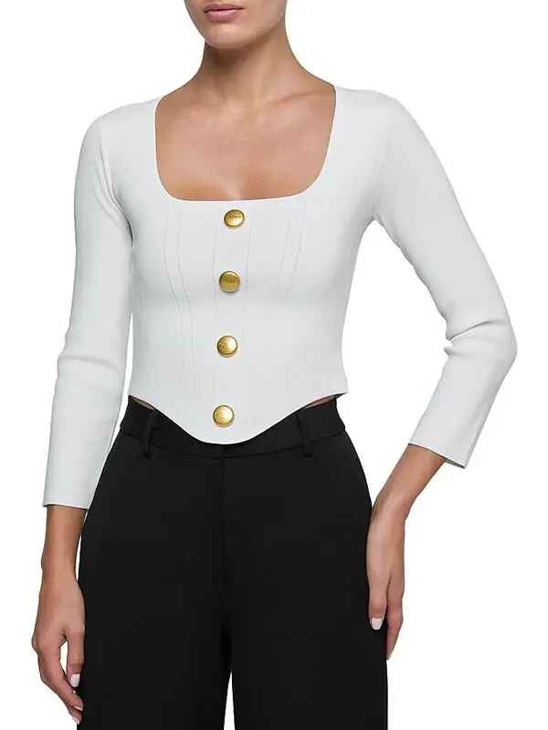 L'Agence Sasha Knit Corset - Ivory/gold