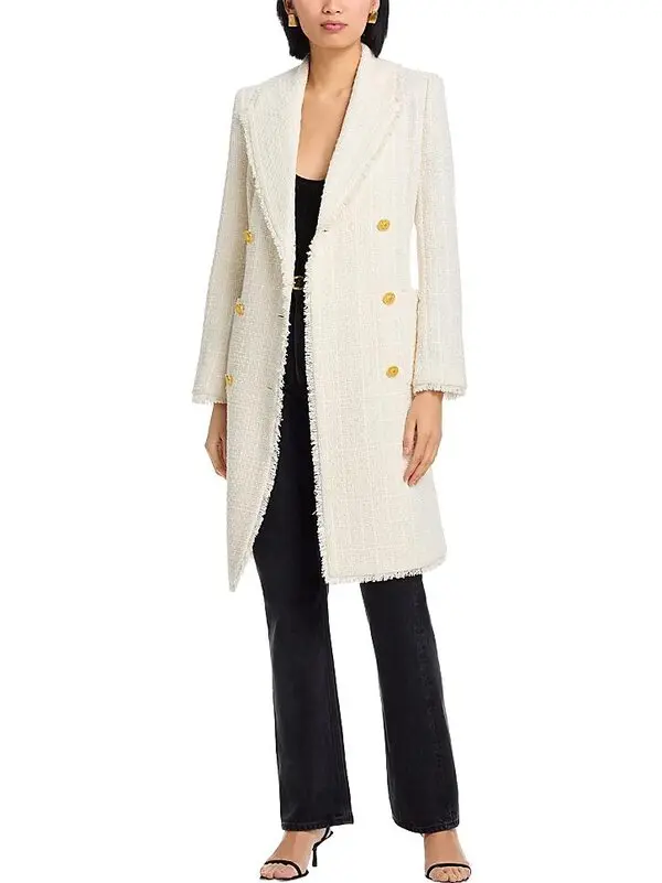 L'Agence Cooper Tweed Coat - Vintage White