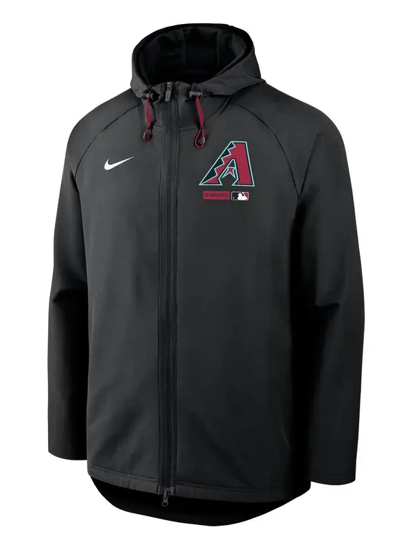 Nike Arizona Diamondbacks Authentic Collection Therma-fit Mlb Full-zip Hooded Jacket - Black