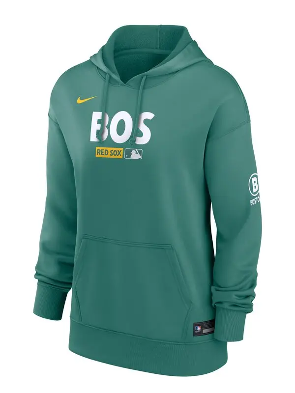Nike Boston Red Sox Authentic Collection City Connect Therma Mlb Pullover Hoodie - Green