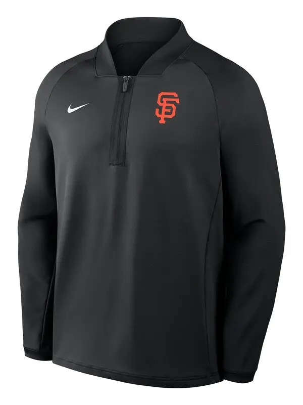 Nike San Francisco Giants Authentic Collection Dri-fit Mlb 1/2-zip Long-sleeve Top - Black