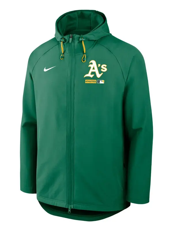 Nike Athletics Authentic Collection Therma-fit Mlb Full-zip Hooded Jacket - Green