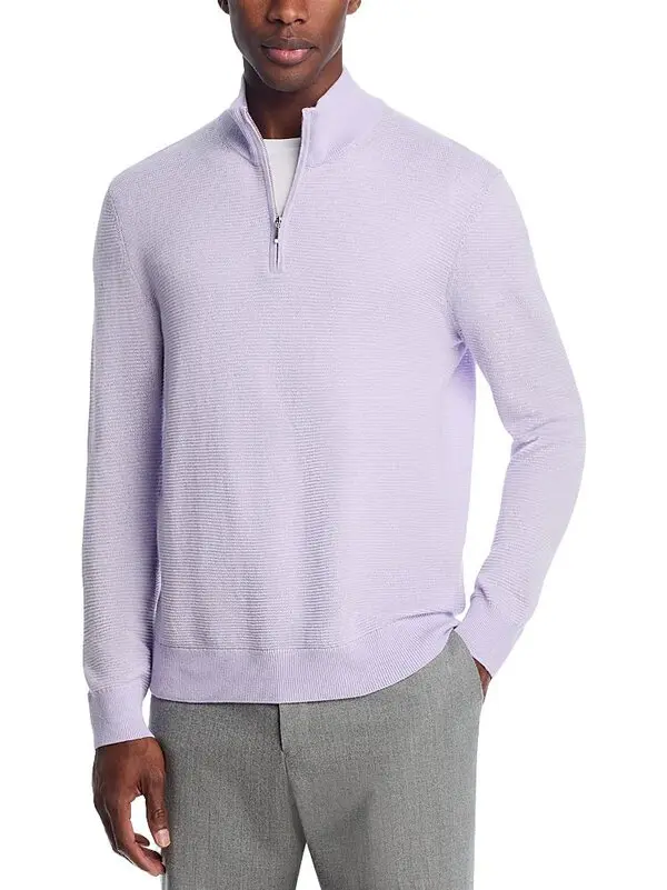 Bloomingdale'S Quarter Zip Mock Neck Sweater - Soft Lilac
