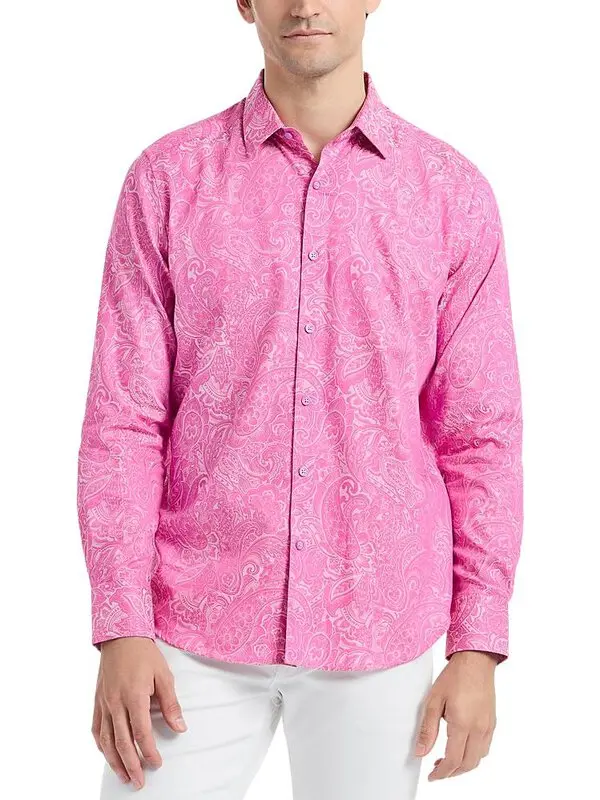Robert Graham Hudson Long Sleeve Woven Shirt - Pink