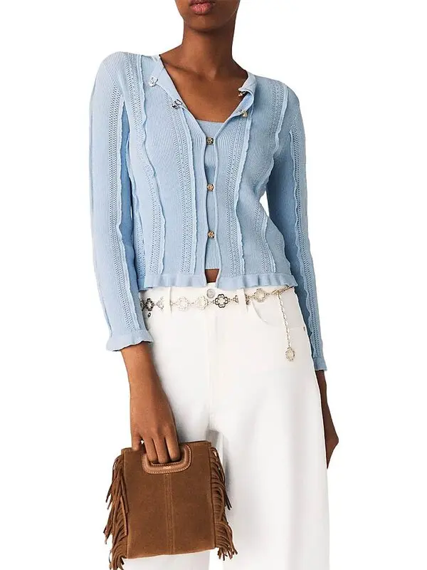 Maje Madeline 2 In 1 Cardigan - Blue Sky