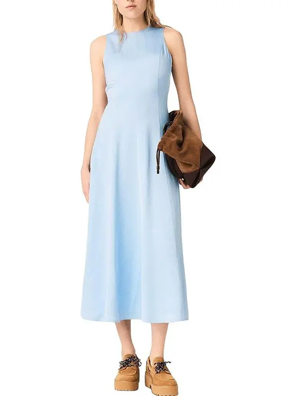 Maje Open Back Maxi Dress - Blue Sky