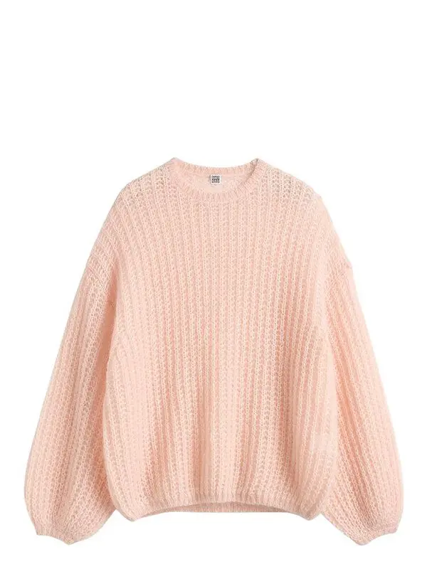 TOTEME Oversized Crewneck Sweater With Billowing Sleeves - Bloom