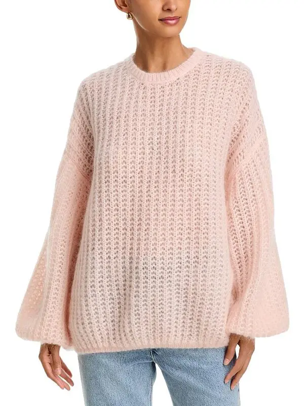 TOTEME Oversized Crewneck Sweater With Billowing Sleeves - Bloom