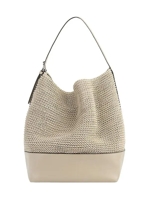 TOTEME Woven Leather Tote Bag - Light Beige
