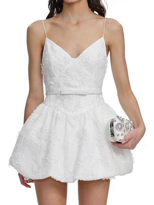SELF-PORTRAIT Organza Mini Dress - White