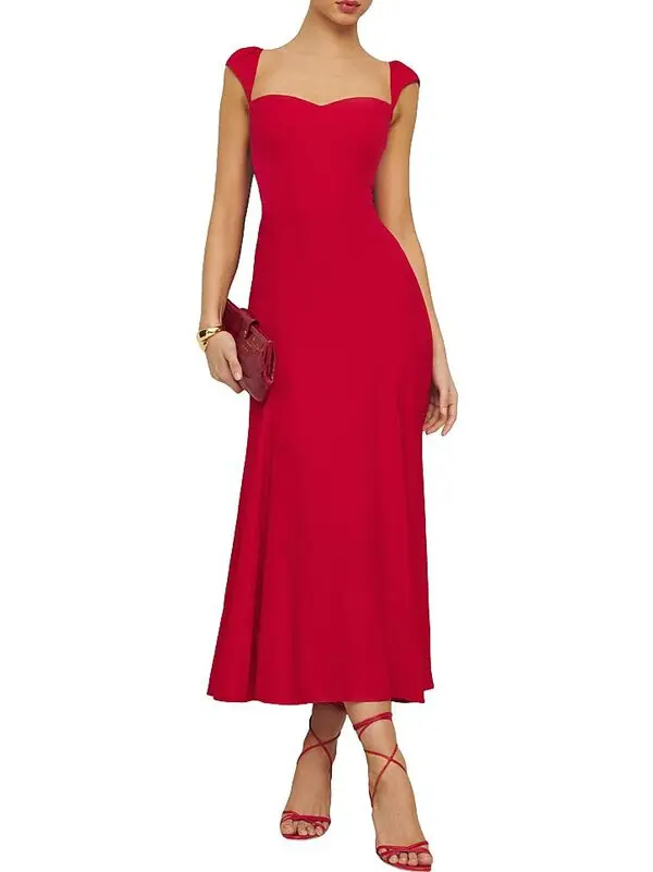 REFORMATION Bryson Dress - Cherry